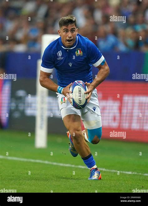 Italys Federico Ruzza During The Rugby World Cup 2023 Pool A Match At The Stade De Nice