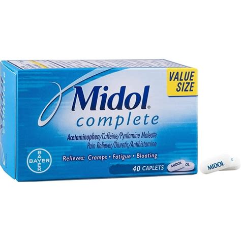 Midol Complete Gas Relief Tablets W Acetaminophen And Antihistamine 40