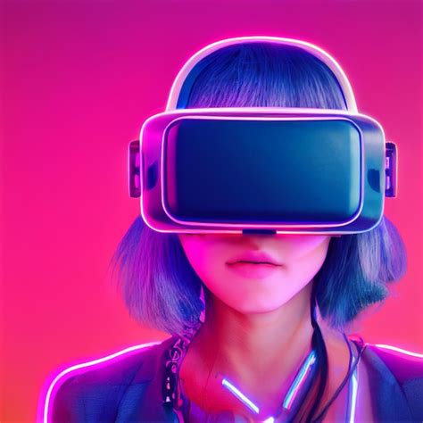 Premium Photo Woman Wearing Virtual Reality Vr Headset Portrait