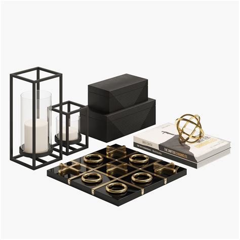 3d Model Decor Set Black And Goldmax Turbosquid 2133586
