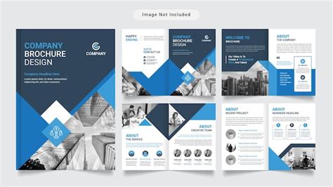 사업 안내 책자 디자인 또는 회사 프로필 디자인 서식 파일 프리미엄 벡터