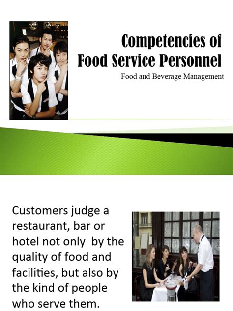 Lesson 1 Competencies Of Food Service Personnel Pdf Waiting Staff