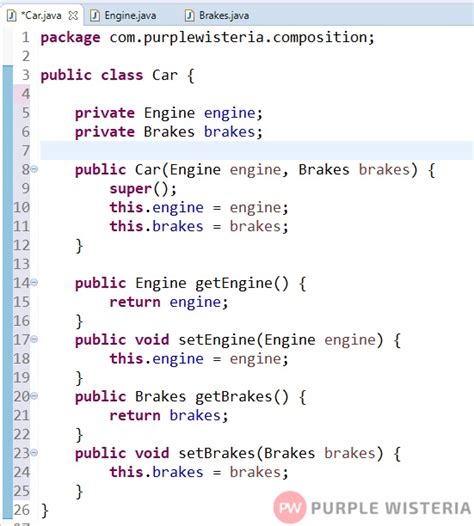 Composition In Java Programming Purple Wisteria