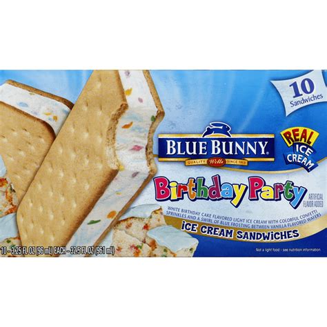 Blue Bunny Ice Cream Sandwiches Birthday Party 10 Each Delivery Or