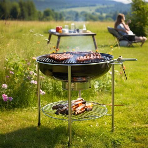 Premium Ai Image Barbecue Grill With Various Kinds Of Meat Placed On