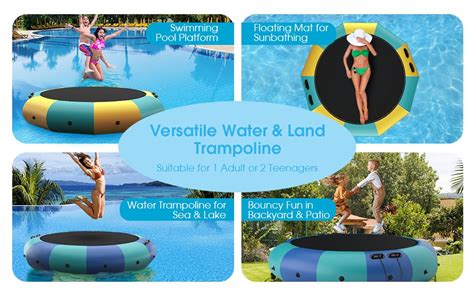 10 Feet Inflatable Splash Padded Water Bouncer Trampoline Costway