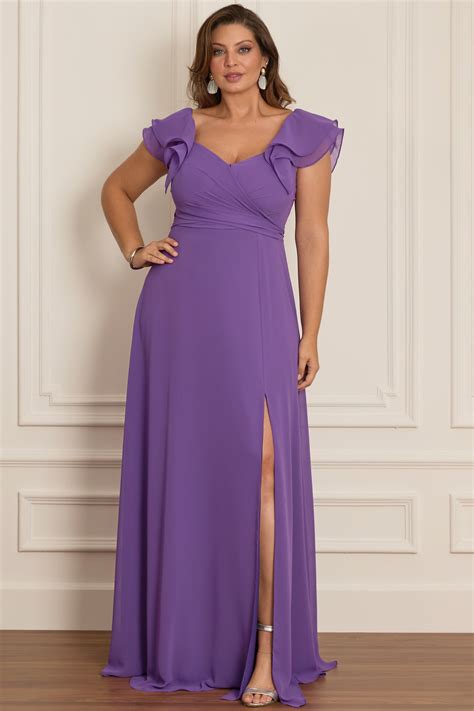 Vestido De Festa Vestido De Festa Plus Size Roxo Longo Sandy Ladydress