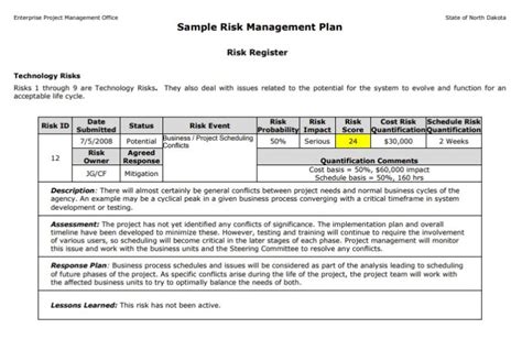 Risk Log Template 10 Free Printable Word Excel PDF Formats Examples Samples Forms