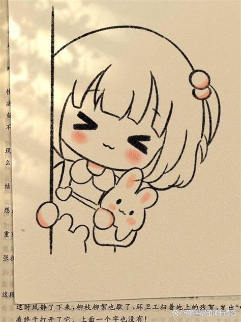 画可爱萌少女简笔画简单又好看（共14张） 简笔画图片大全