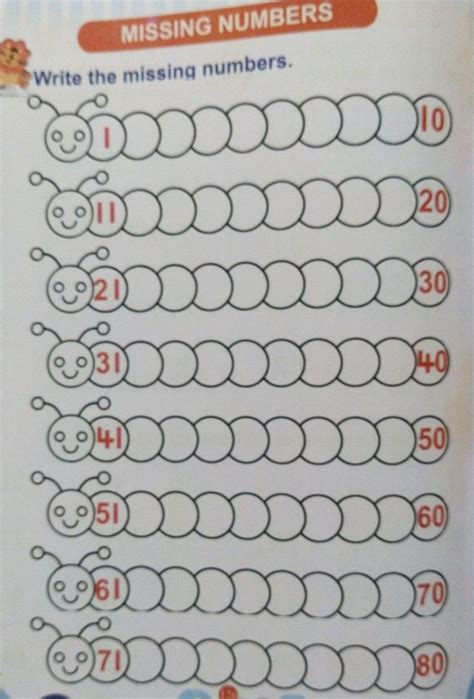 Missing Numbers Worksheet For Preschoolers