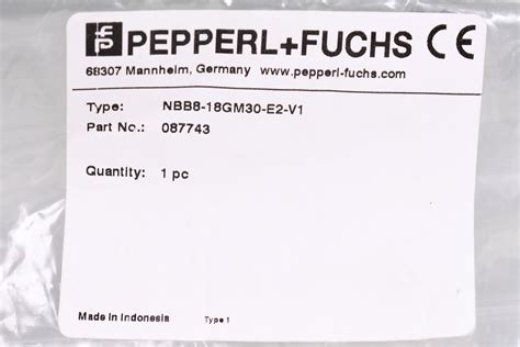 Preview Pepperl Fuchs 087743 Nbb8 18gm30 E2 V1 Induktiver Sensor