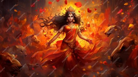 Premium Ai Image Goddess Durga Maa Durga Ai Images Devi Durga