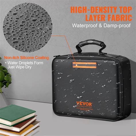 Vevor Fireproof Document Box Fireproof Document Bag With Lock 2000℉ 3