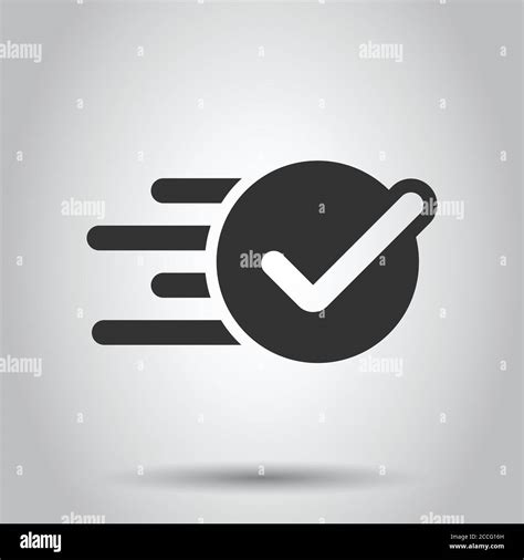 Check Mark Sign Icon In Flat Style Confirm Button Vector Illustration