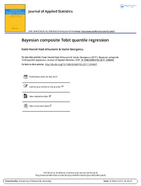 Pdf Bayesian Composite Tobit Quantile Regression