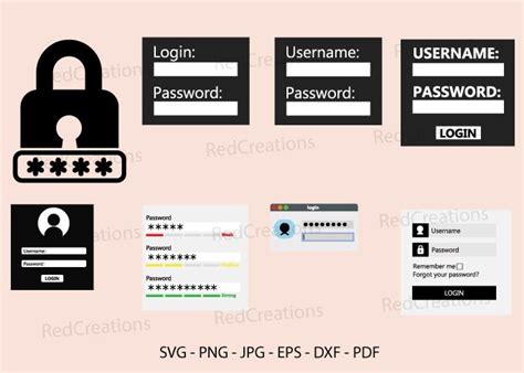 Login And Password Svg Bundle Graphic By Redcreations · Creative Fabrica
