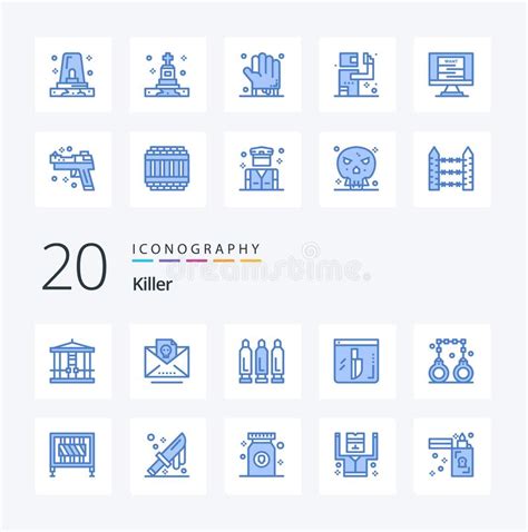 20 Killer Blue Color Icon Pack Like Lawyer Security Bullet Knife