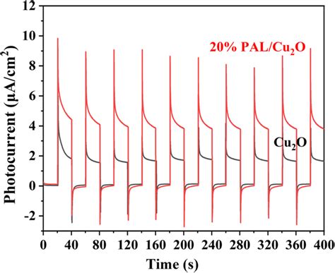 Transient Photocurrent Responses Under Visible Light Irradiation Of