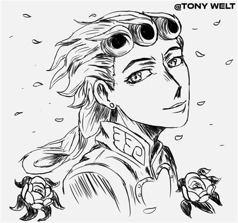 「simple Sketch Of Giorno Giovanna Jojosbizzareadventure 」 Tonywelt の漫画