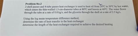 Problem No2 2 Shell Passes And 4 Tube Passes Heat