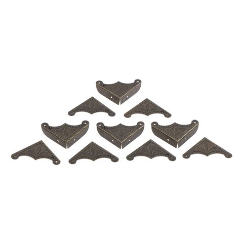 10pcs Corner Brackets Antique Brass Jewelry Wine B Grandado