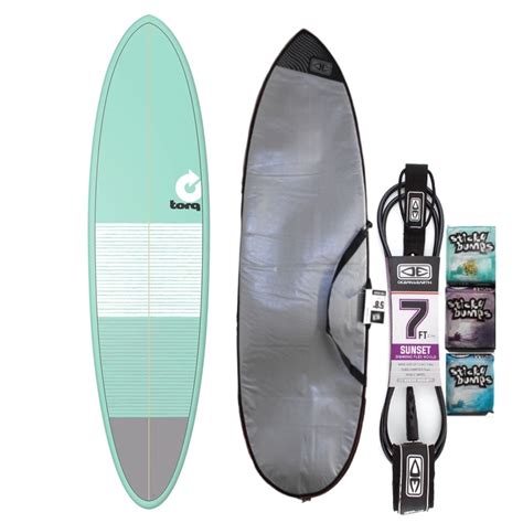Torq 7ft2 Mini Mal Surfboard Package Lines Sea Green