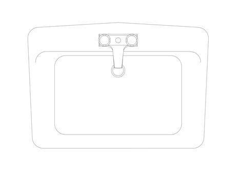 Bathroom Sink Top View Cad Drawing Dwg Download