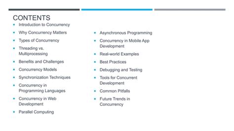 Concurrency In Software Development Generic Overview Of Topics Terms