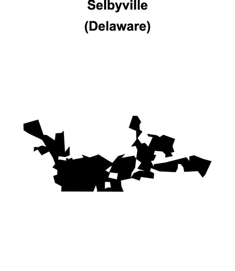 Selbyville Delaware Blank Outline Map 68664422 Vector Art At Vecteezy