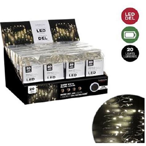 Microdot Mini Led Lights 20 Warm White 7 38 Long Battery Operated Christmas Village Shop