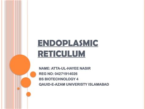 Structure And Functions Of Endoplasmic Reticulum Pptx