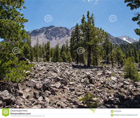 Avalanche Area On Mount Lassen Stock Image Image Of National