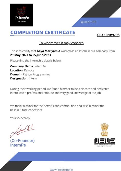 aliya mariyam on linkedin internship python programming connections