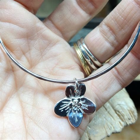 Silver Iris Flower Honeybourne Jewellery