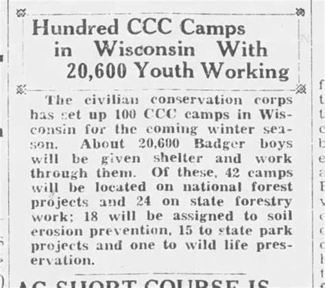 Civilian Conservation Corps Wisconsin 1935
