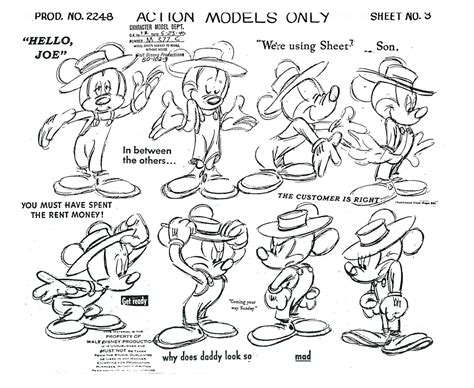 Mickey Mouse Model Sheets Traditional Animation