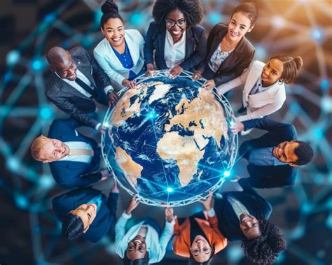 Premium Photo Diverse International Business Team Encircling Earth
