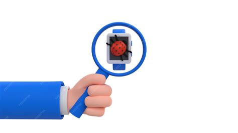 Premium Photo Bug Search In Smart Device 3d Render Illustration On White Background