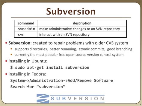 Version Control And Subversion Svn Ppt Download