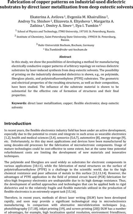 Fabrication Of Copper Patterns On Industrial Used Dielectric Substrates