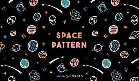 Cute Seamless Alien Galaxy Pattern Vector Download