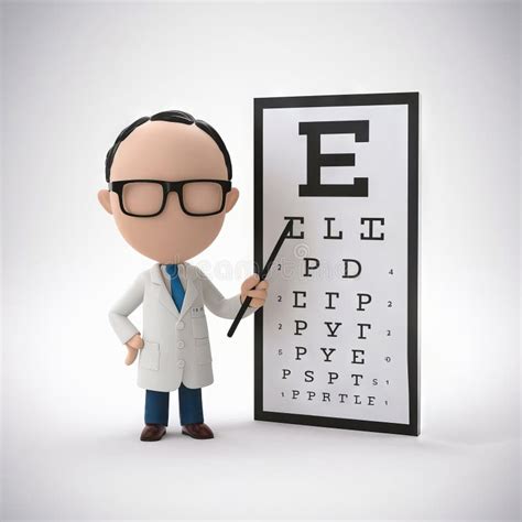 3d Cartoon Eye Doctor With Chart Stock Illustration Illustration Of Healthcare Character
