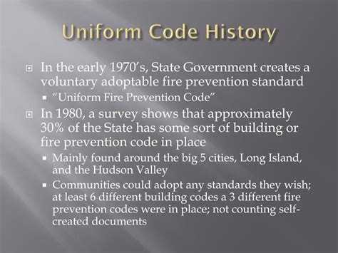 Ppt Uniform Fire Prevention And Building Code Brief History And