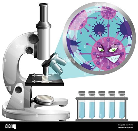 Microscope Looking Bacteria Stock Vector Images Alamy