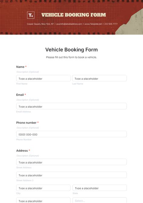 Free Booking Form Templates To Edit Online