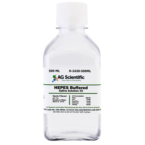 H 2430 500ml Hepes Buffered Saline Solution 2x 500 Ml