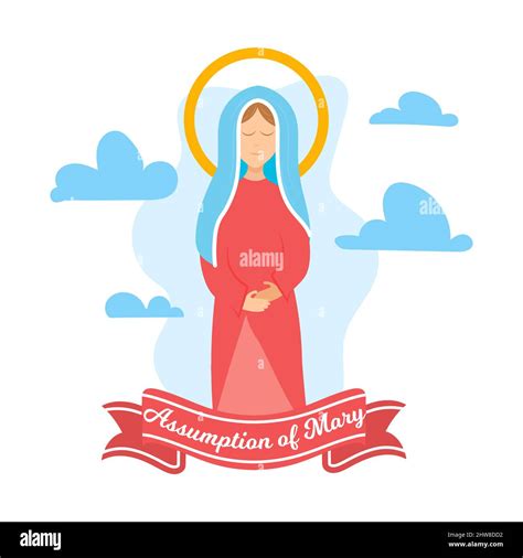Joyeuse Assomption De La Carte De Voeux De Vecteur Dillustration De La
