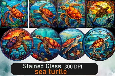 1 Stained Glass Sea Turtle Designs And Graphics