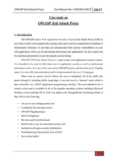 Zed Attack Proxy Zap Pdf