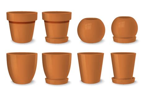 Brown Flower Pot Collection Royalty Free Vector Image